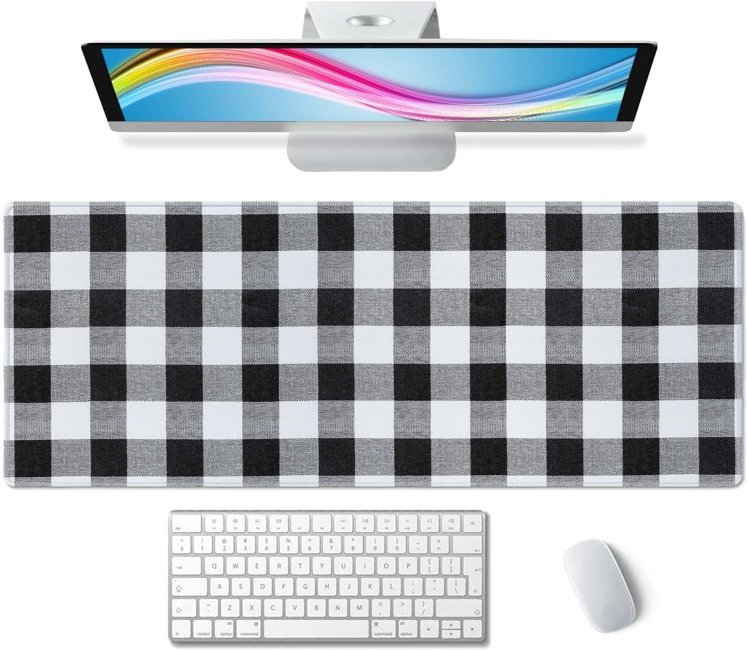 Buffalo Plaids Desk Pad Black and White Large Mouse Pad Gaming Mousepad ...