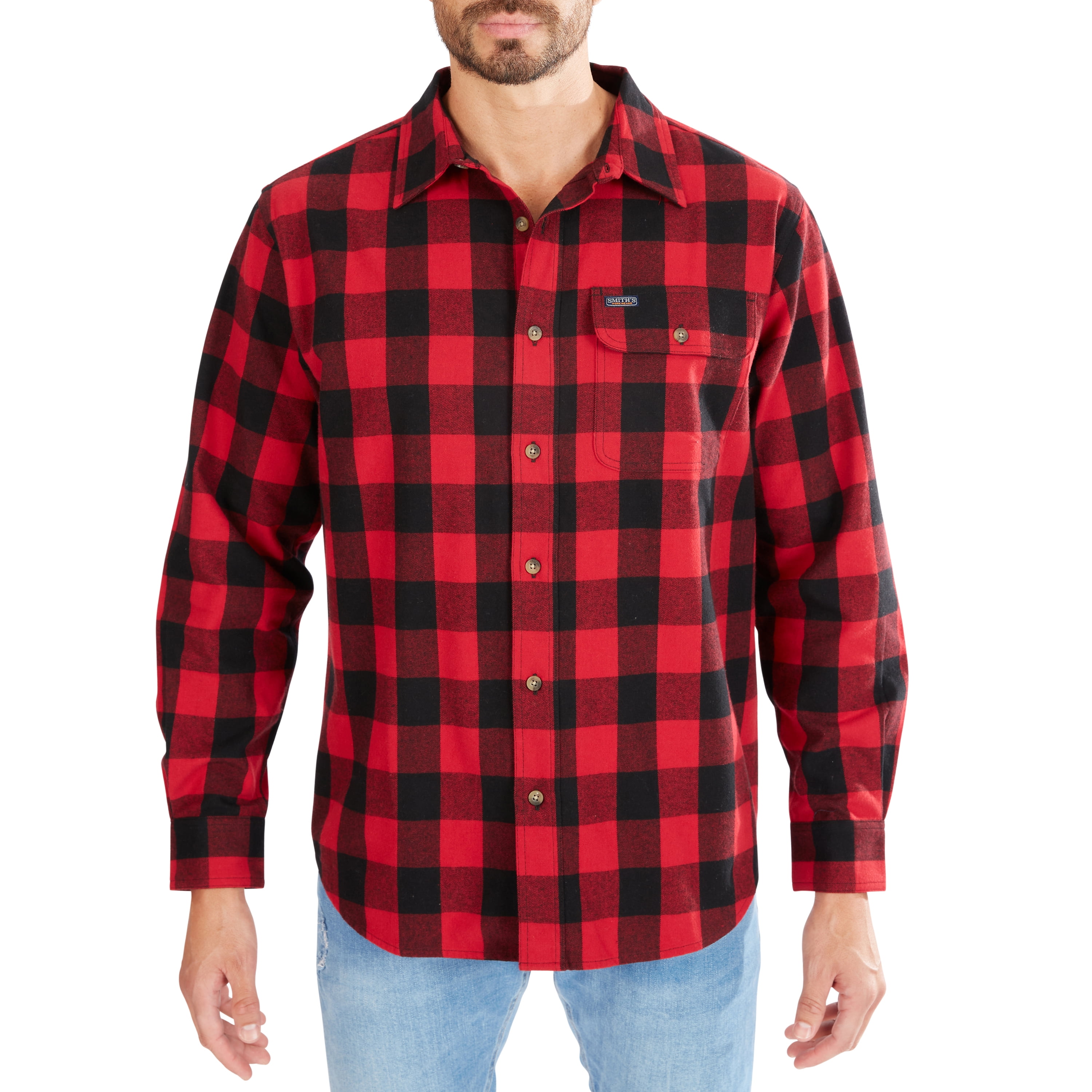 Buffalo Pocket Flannel Button-Up Shirt - Walmart.com