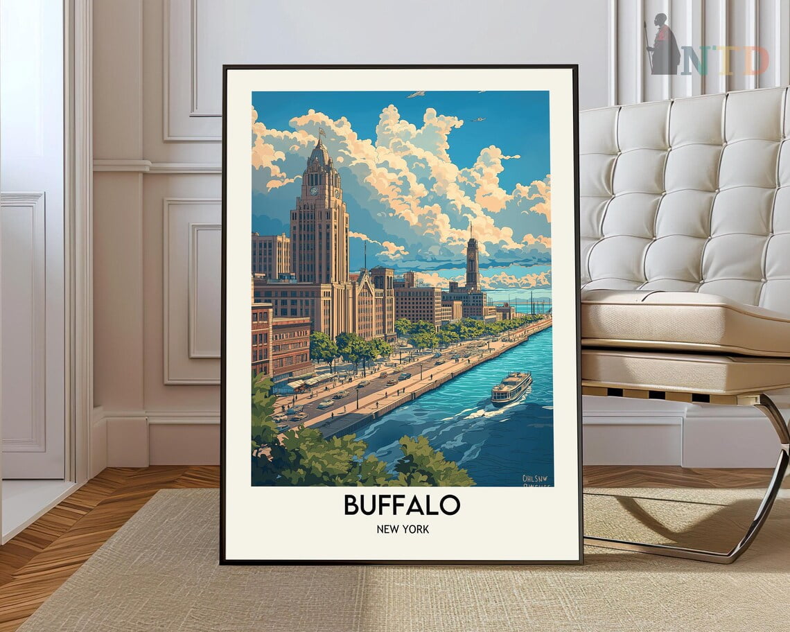 Buffalo Print, Buffalo Poster, Buffalo Wall Art, Buffalo Travel ...