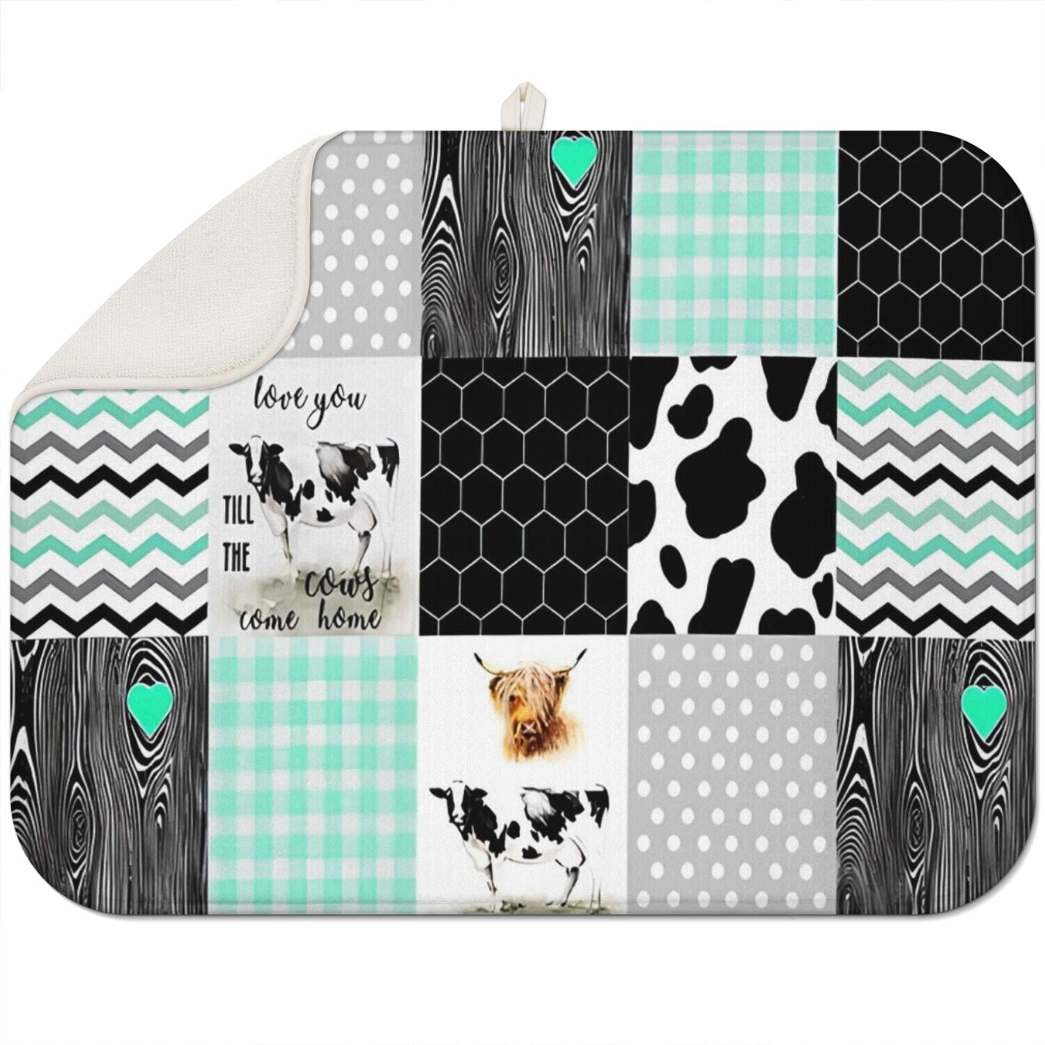 Buffalo Print Heat Resistant Drying Mat - Thick Absorbent Microfiber ...
