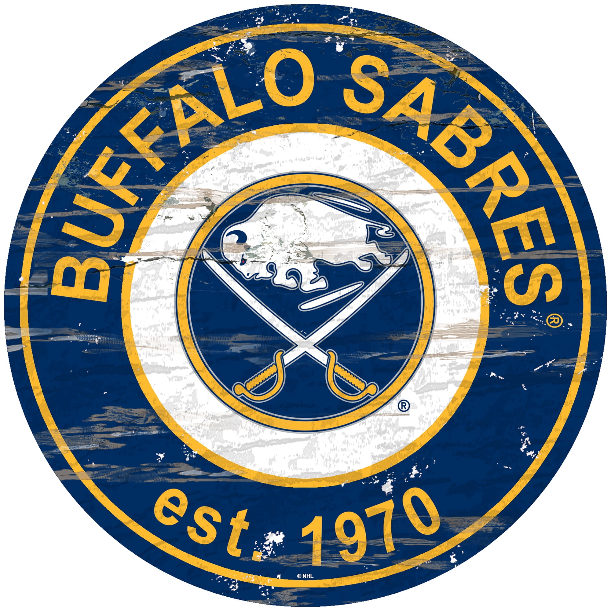 Buffalo Sabres 24'' x 24'' Distressed Round Sign - Walmart.com