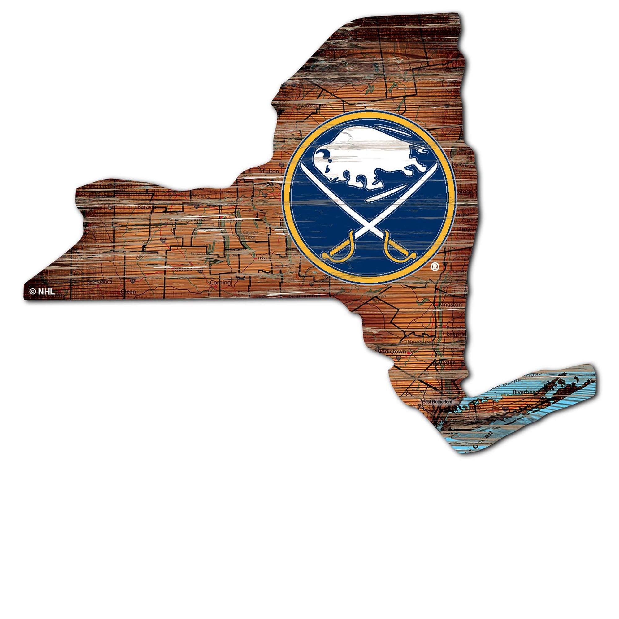Buffalo Sabres Distressed State Cutout Sign - Walmart.com