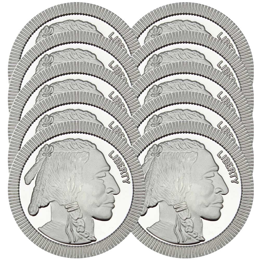 Lot of 10 - 1 Troy oz Buffalo Stackable .999 Fine Silver Round ...