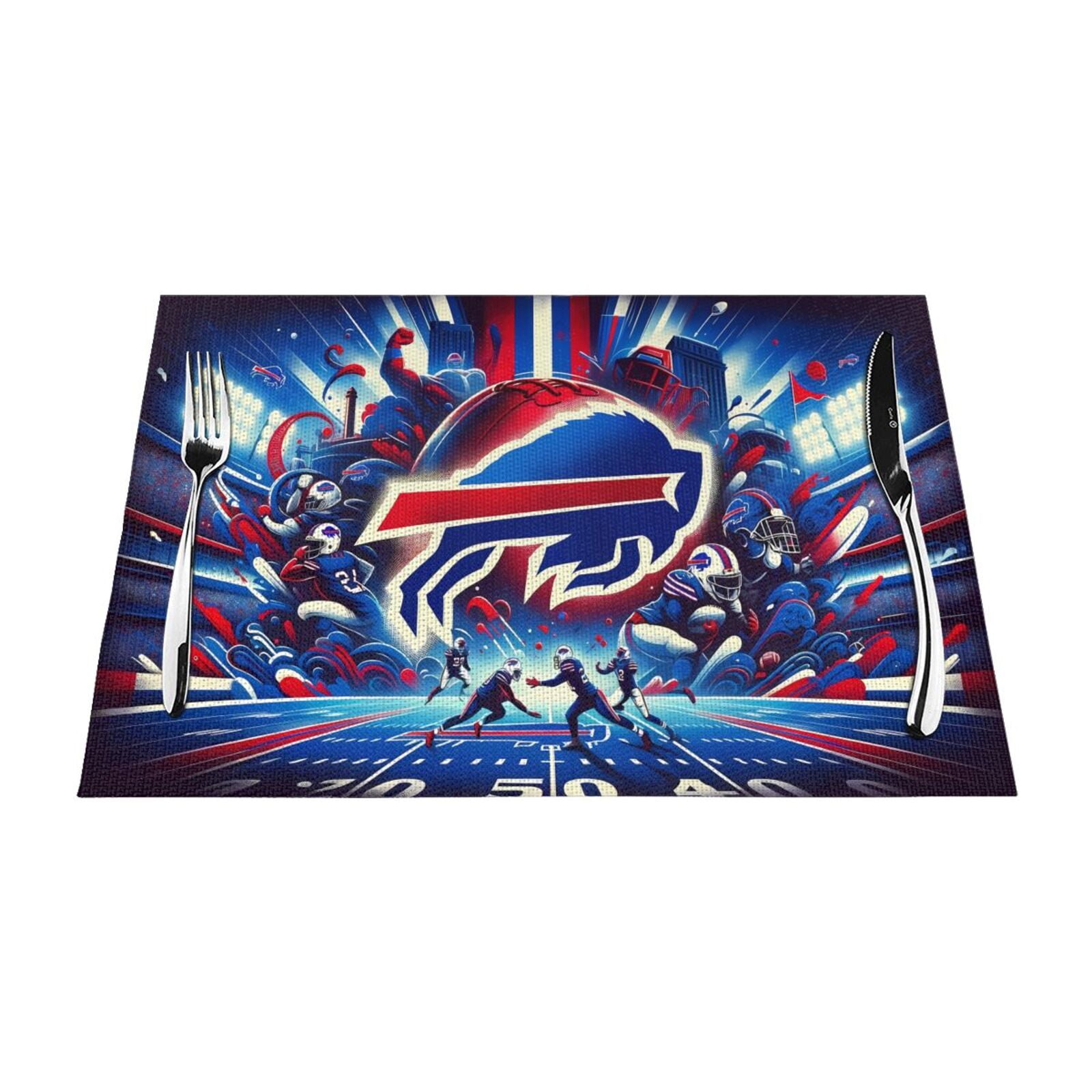 Buffalo Team PVC Woven Dinner Plate Mat 12x18 Inch, Easy to Clean Table ...