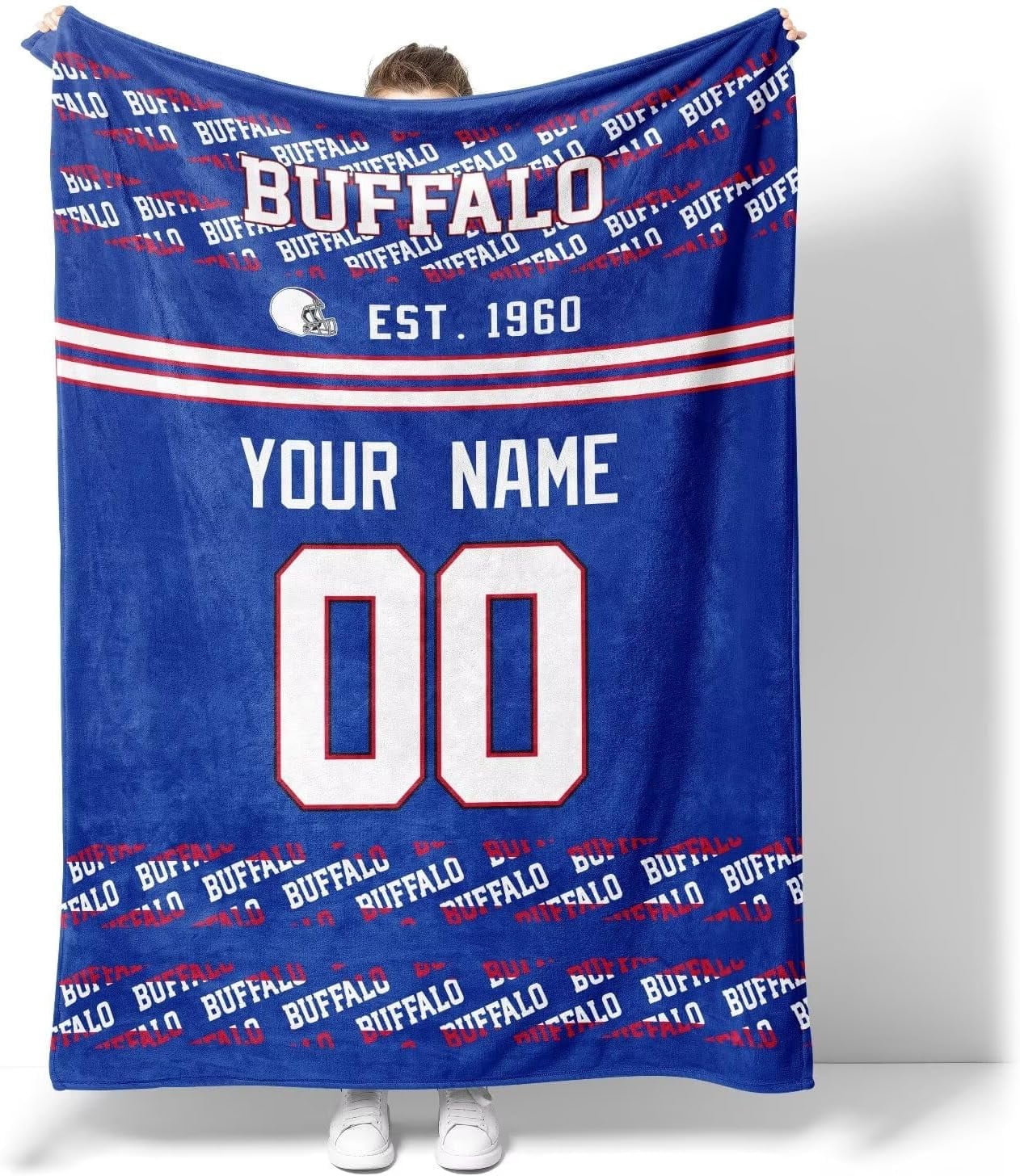Buffalo Throw Blanket Custom Name and Number Blanket for Men Women Boy ...