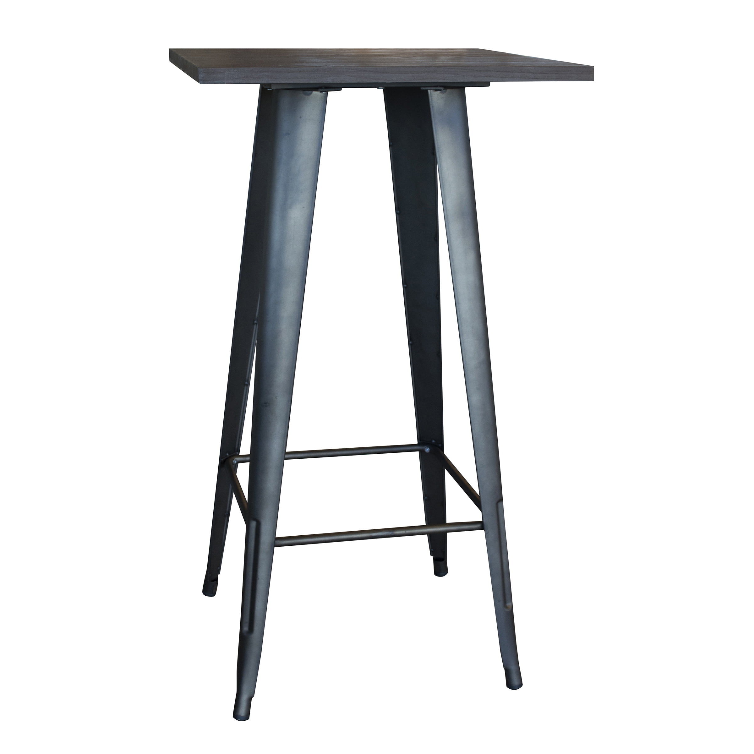 AmeriHome Loft Rustic Gunmetal Metal Pub Table with Wood Top - Walmart.com