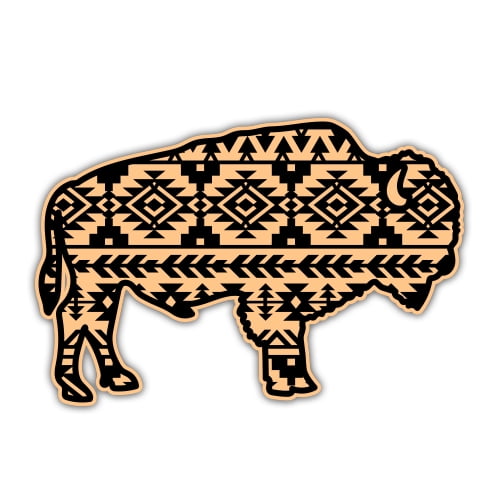 Buffalo Tribal Native Pattern - 8" Vinyl Sticker - For Car Laptop I-Pad ...