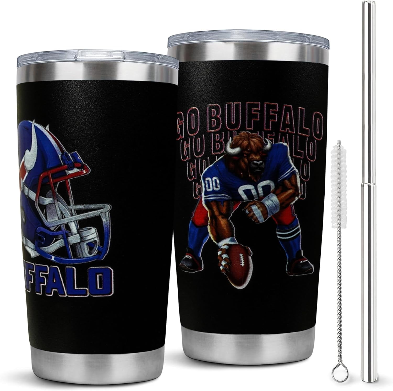 Buffalo Tumbler Cup - Ideal Buffalo Gifts for Men - 20 OZ Insulated Stainless Steel Coffee ...