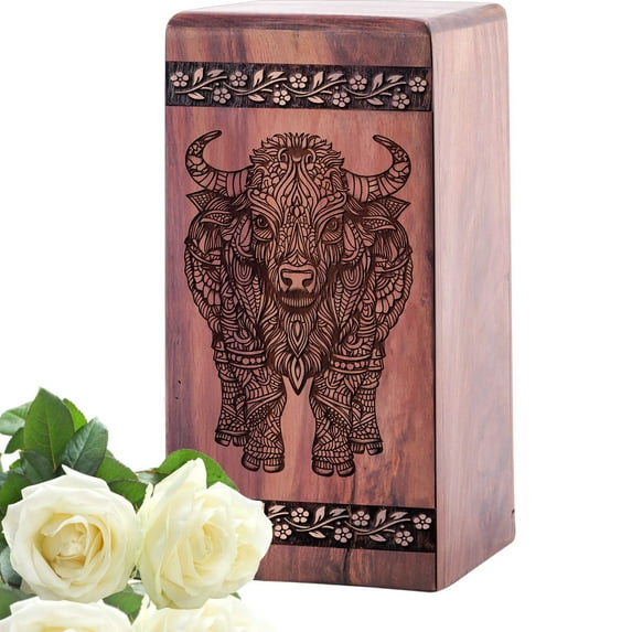 Buffalo Urn - Wooden Urns For Human Ashes Adult - Cremation Urns For ...