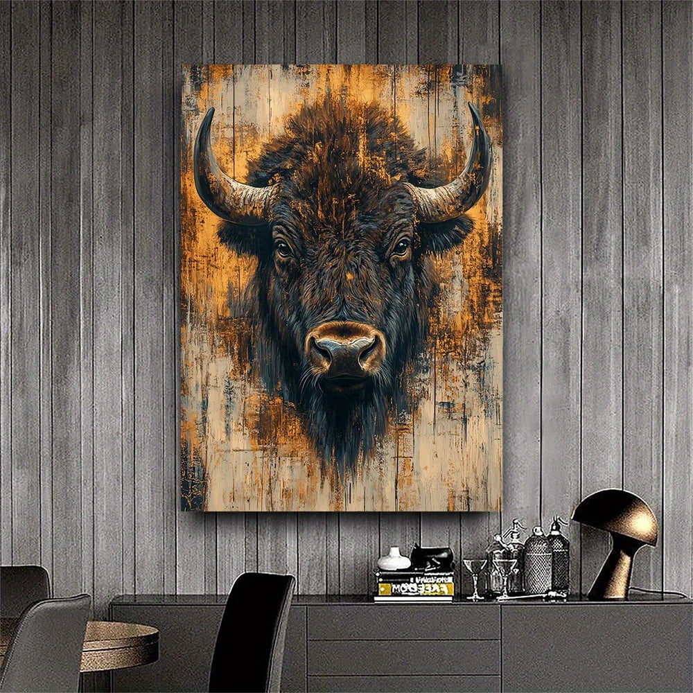 [Buffalo Wall Art] 2D Flat 1pc Western Buffalo Wall Art with Frame ...