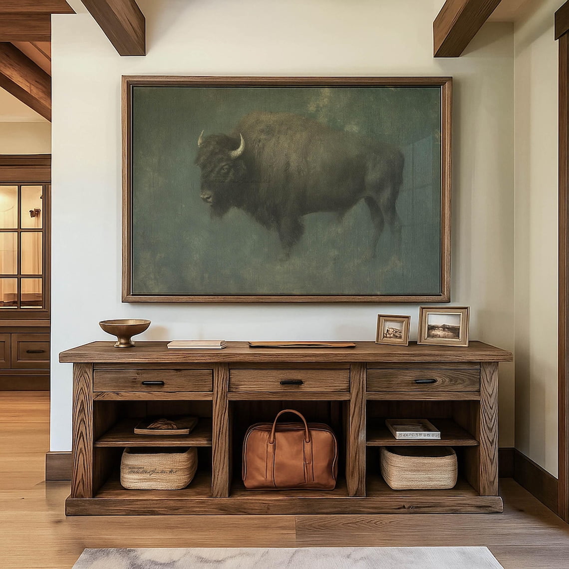 Buffalo Western Room Decor, Gift For Him, Cowboy Wall Art, Montana ...