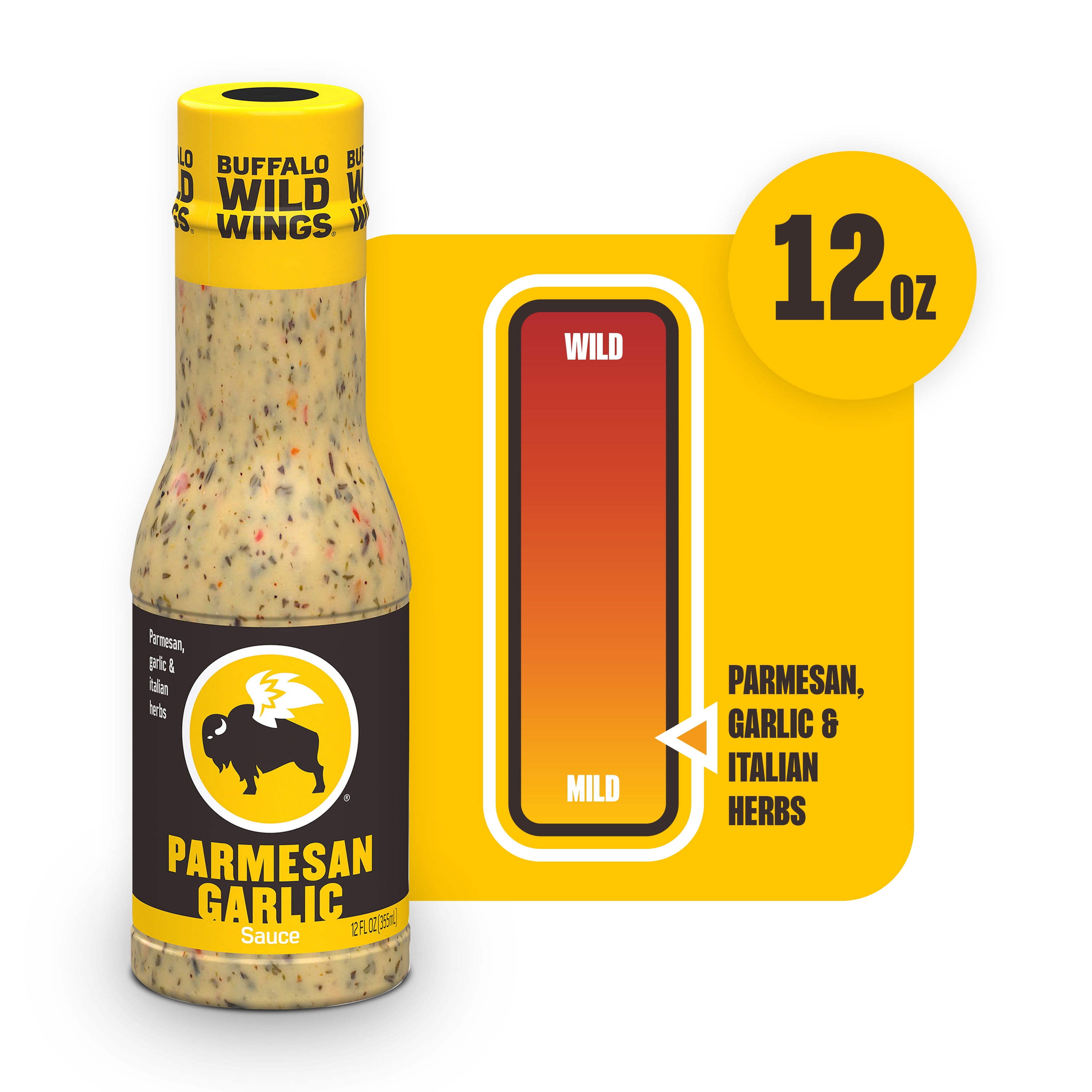 Buffalo Wild Wings Parmesan Garlic Sauce 12 fl oz Italian dip marinade ...