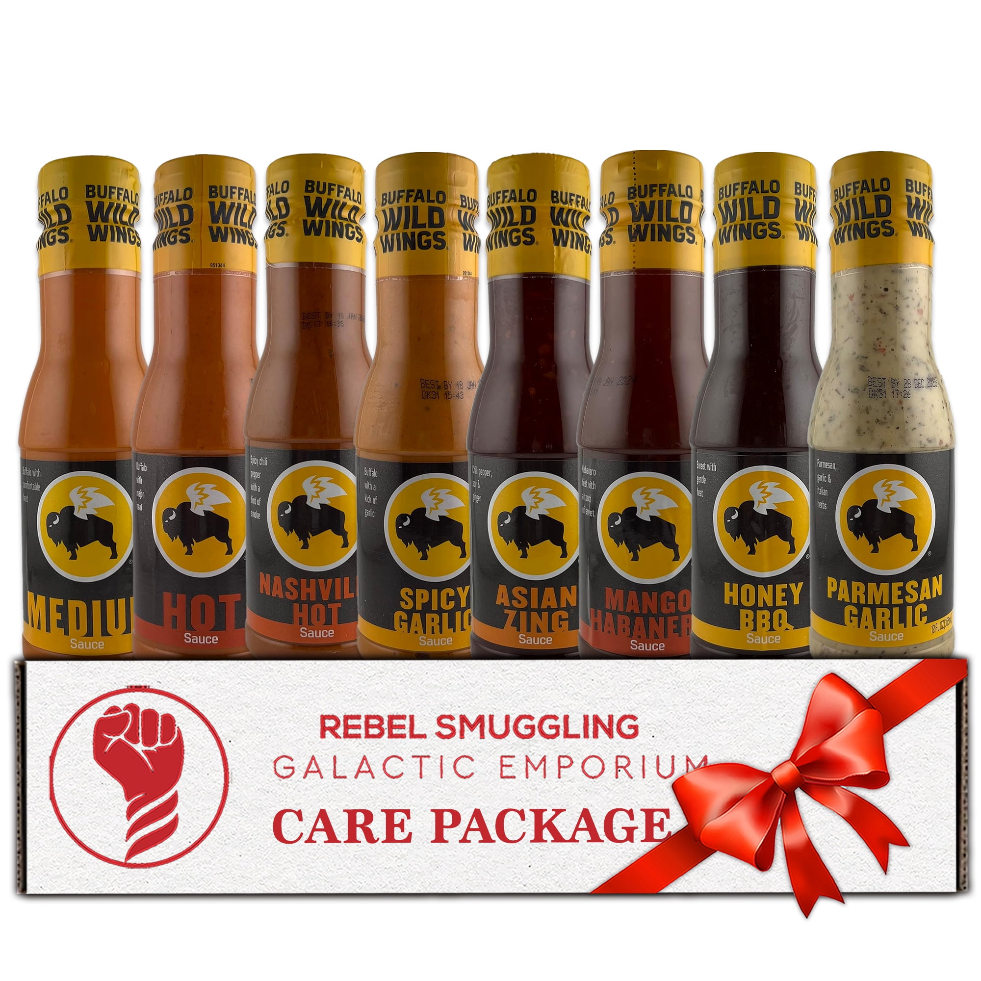 Buffalo Wild Wings Hot Sauce Variety Pack, 8 Flavors, 12oz Bottles, BBQ ...