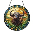 Buffalo Wildlife Stained Glass Suncatcher Window Hanging Decor, Wild ...