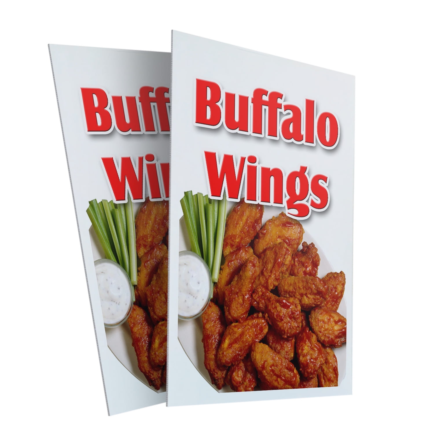 Buffalo Wings (2-PACK) 24" x 36" Plastic Signs | Sign Insert 4mm ...