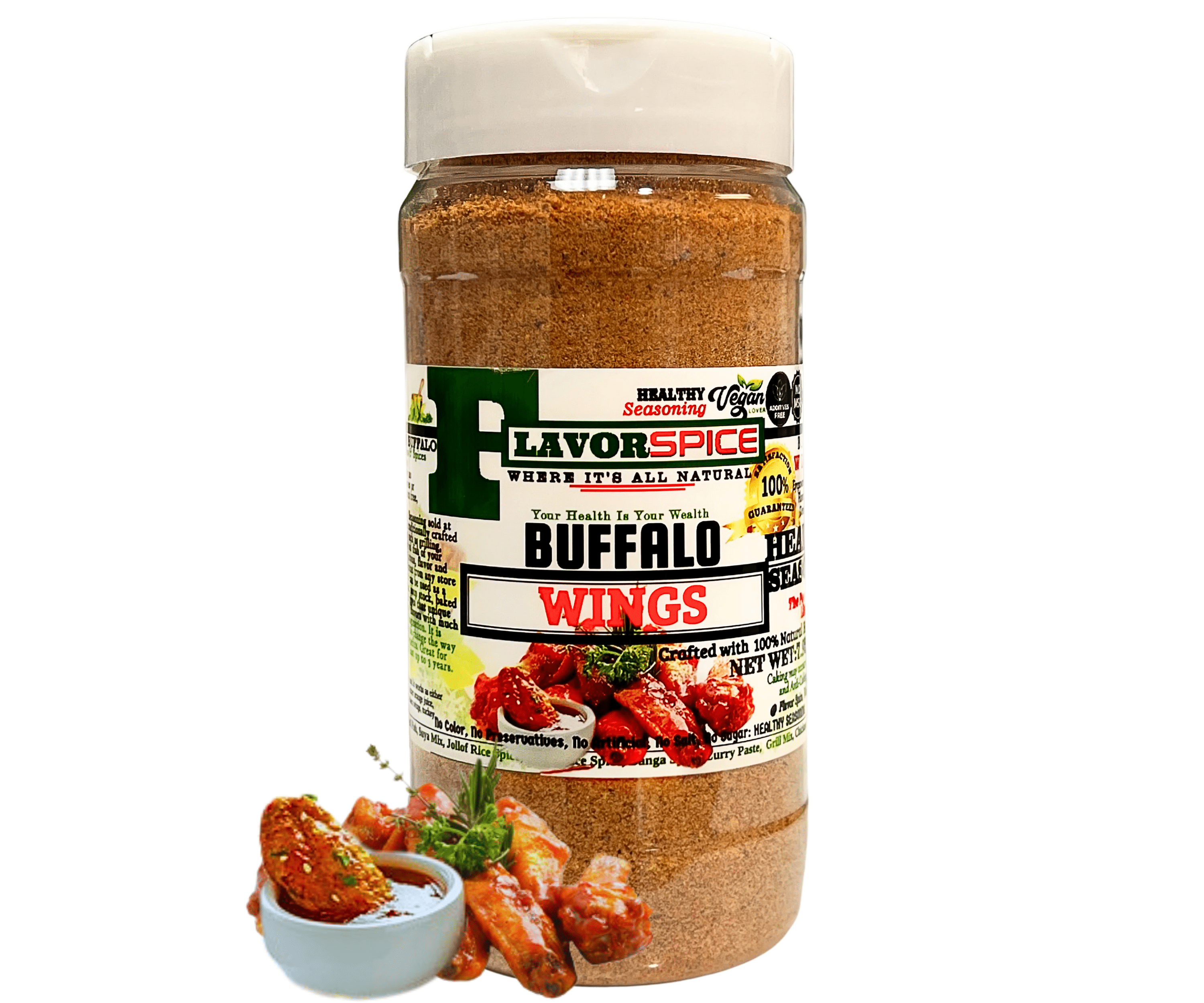 Buffalo Wings Seasoning (Dry Rub) made with 100% Natural Herbs and ...