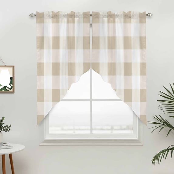 Buffalo Yellow Plaid Swag Curtain Valance for Windows, Spring Simple ...