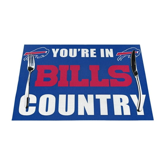 Buffalo1 Football Team Heat Resistant Placemats Set of 4,Washable PVC ...