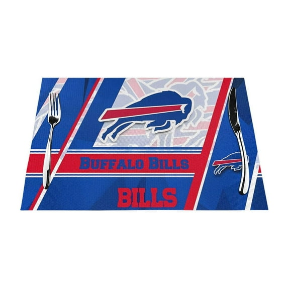 Buffalo1 Football Team Heat Resistant Placemats Set of 4,Washable PVC ...