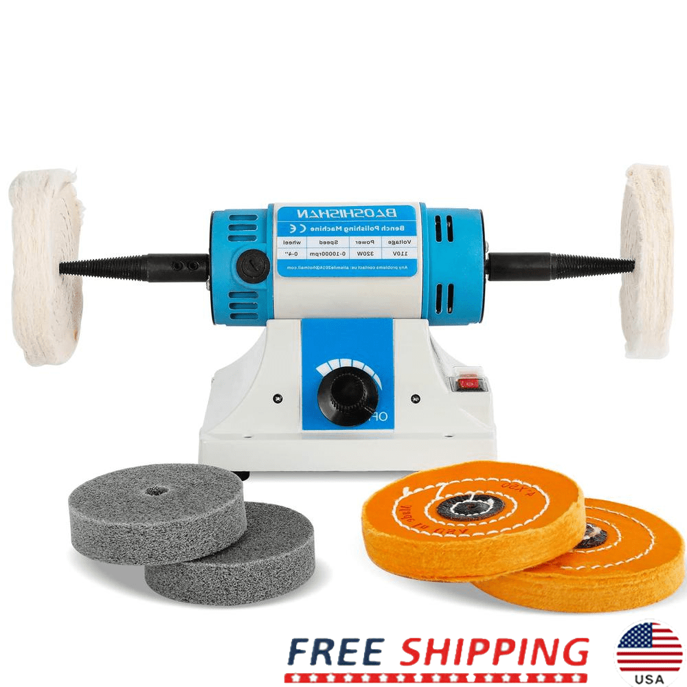 Buffer Jewelry Polisher Polishing Machine with 3 Types Wheels Variable ...