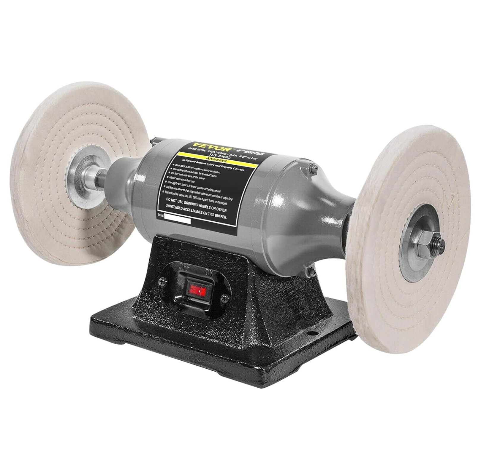 Buffer Polisher, 8 inch Buffing Machine 370W Motor with 3450 RPM, Heavy ...