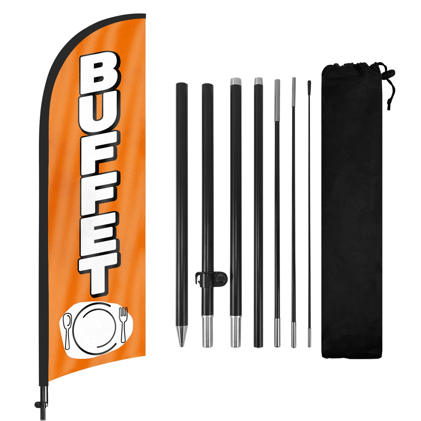 Buffet Advertising Feather Flags Banner 8Ft, Buffet Swooper Flag with ...