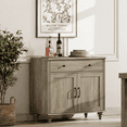 Buffet Cabinet with 2 Doors and One Drawers, Coffee Bar Table Wood ...