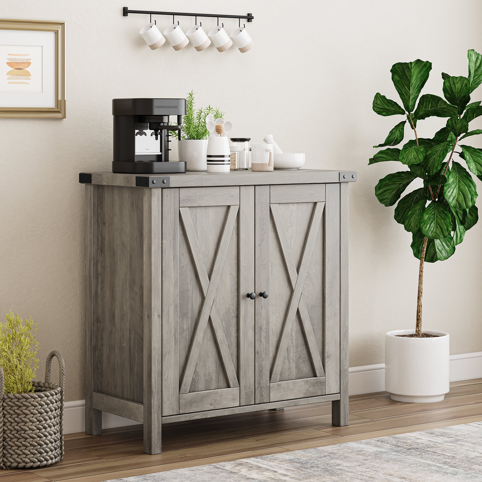 Buffet Cabinet Farmhouse Storage Cabinet with Doors and Shelves ...