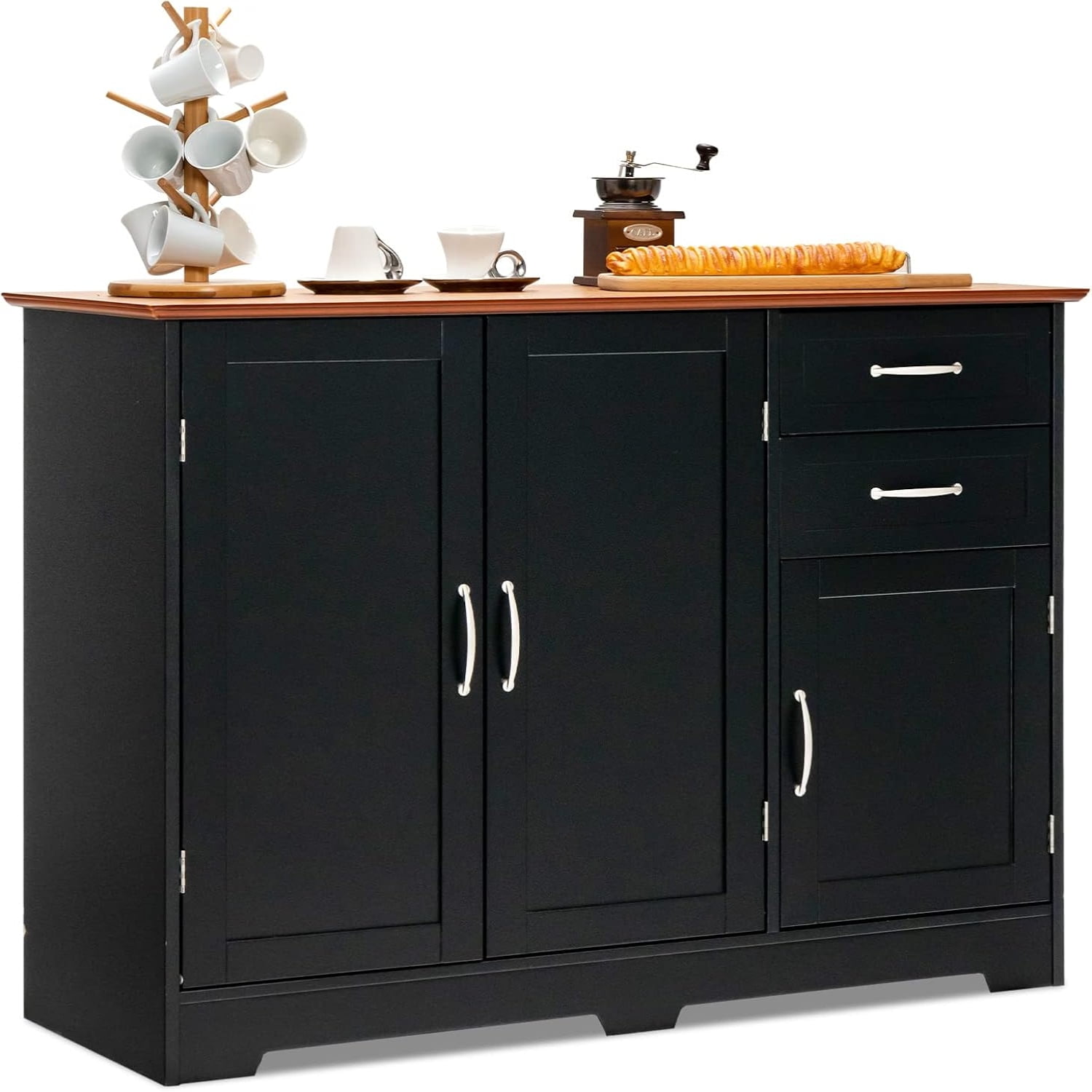 Buffet Cabinet Kitchen Sideboard with Cabinets & Drawers Adjustable ...