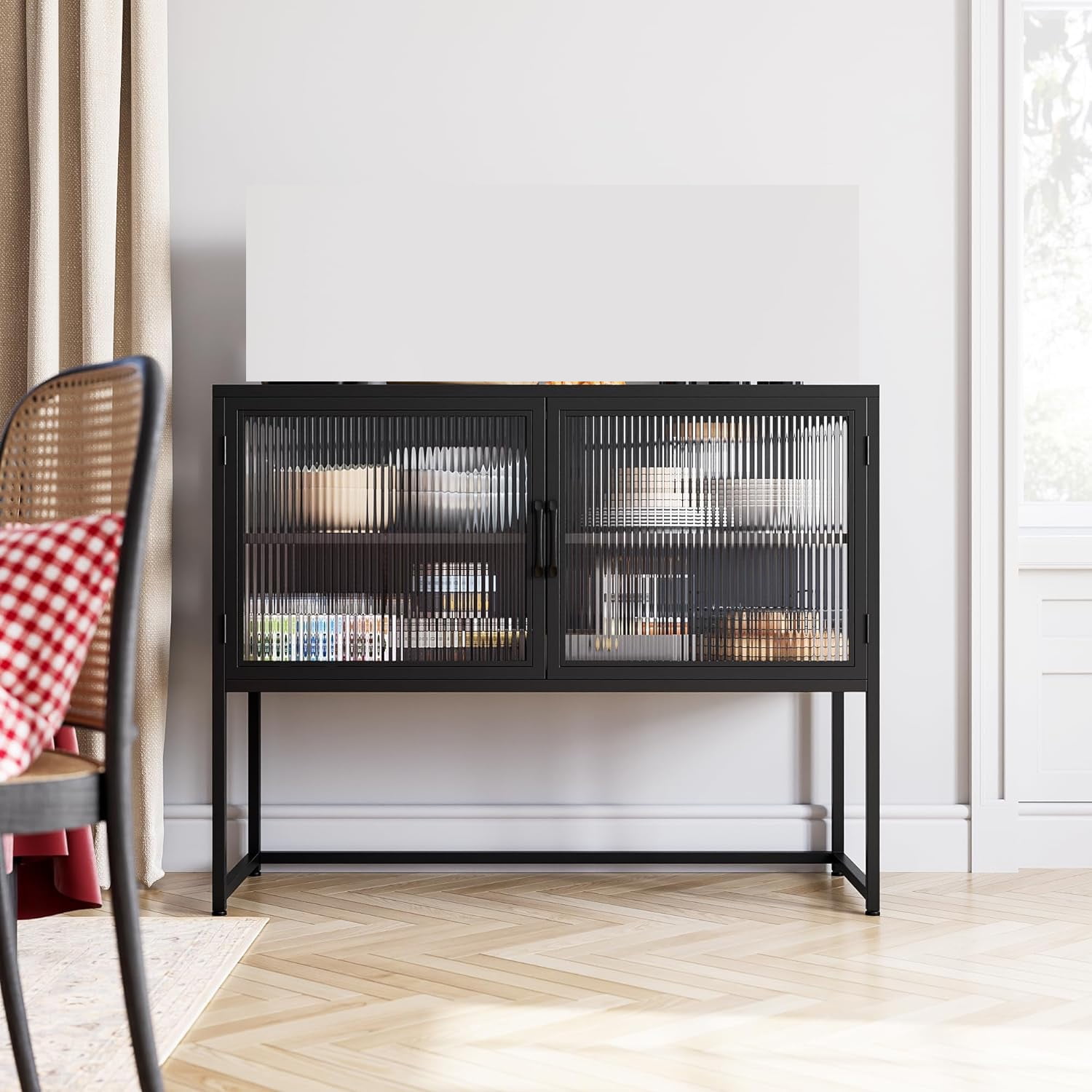 Buffet Cabinet, LC Cabinet with Glass Doors, Sideboard Cabinet with ...