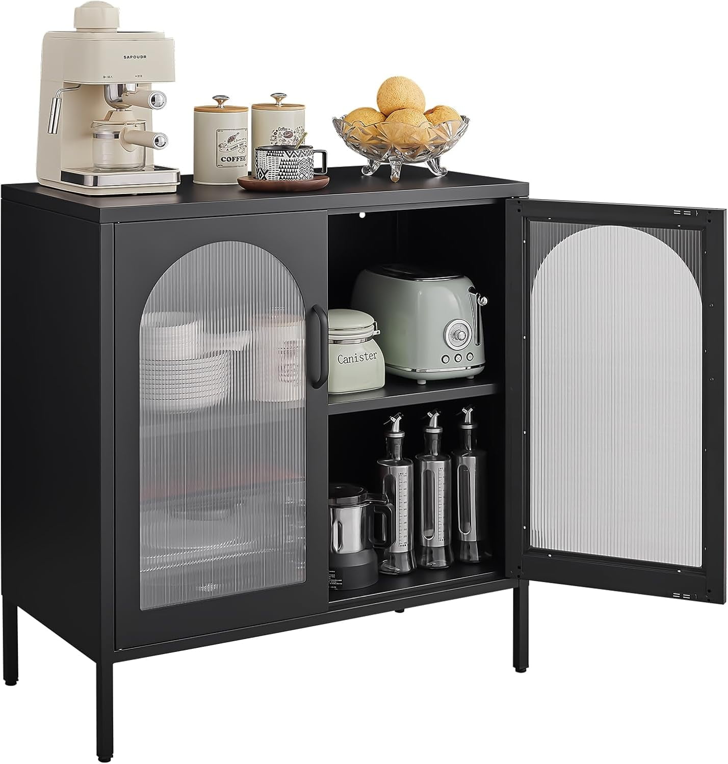Buffet Cabinet, Modern Industrial Style Sideboard Buffet Cabinet, with ...