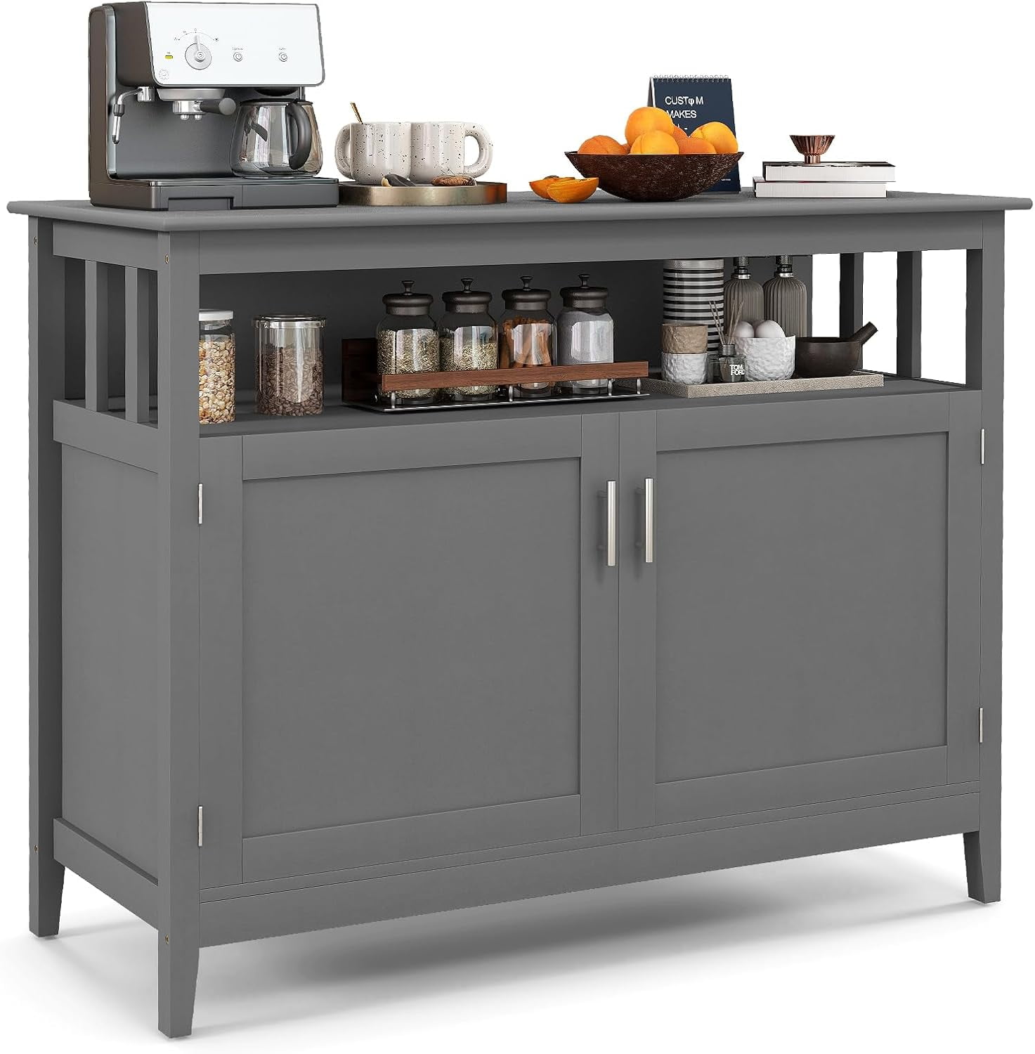 Buffet Cabinet, Modern Sideboard with Doors & Adjustable Shelves ...