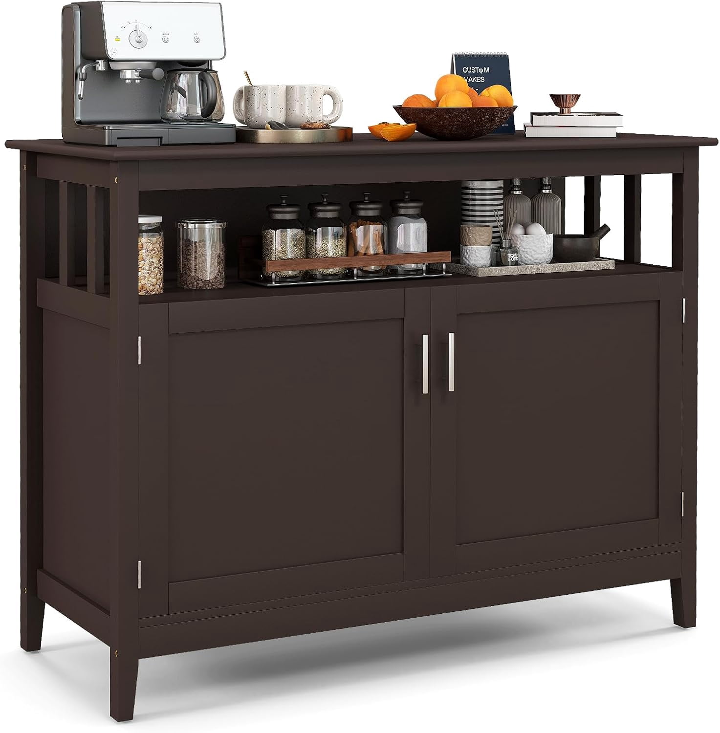 IFANNY Buffet Cabinet, Modern Sideboard with Doors & Adjustable Shelves ...