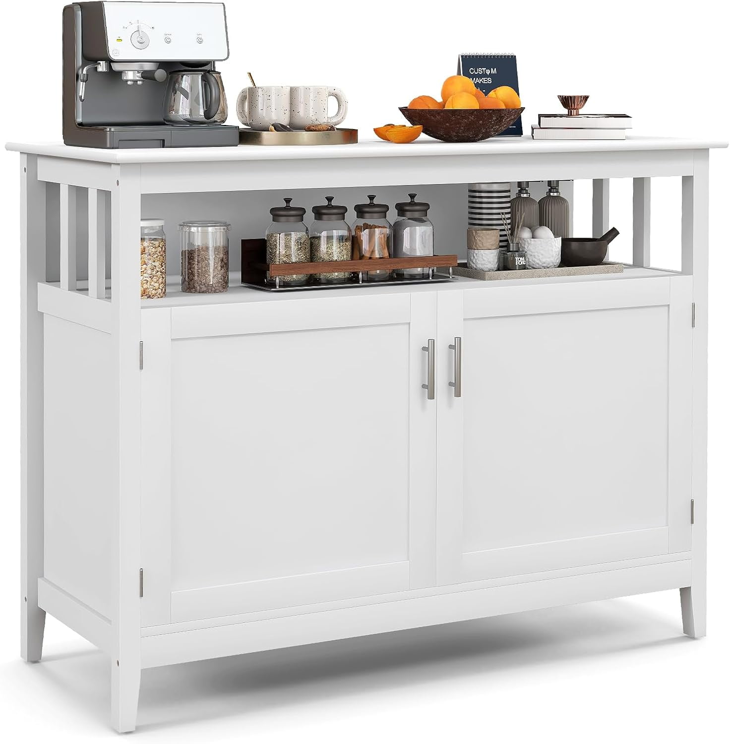Buffet Cabinet, Modern Sideboard with Doors & Adjustable Shelves ...