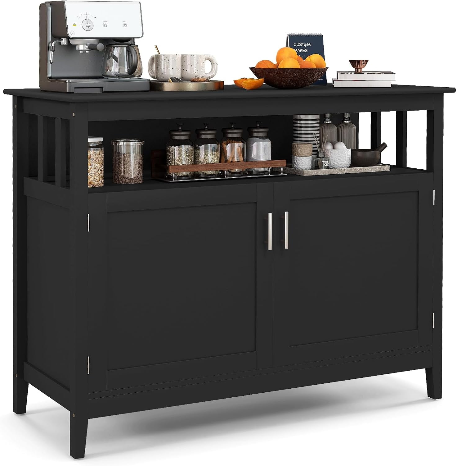 Buffet Cabinet Modern Sideboard with Doors & Adjustable Shelves ...