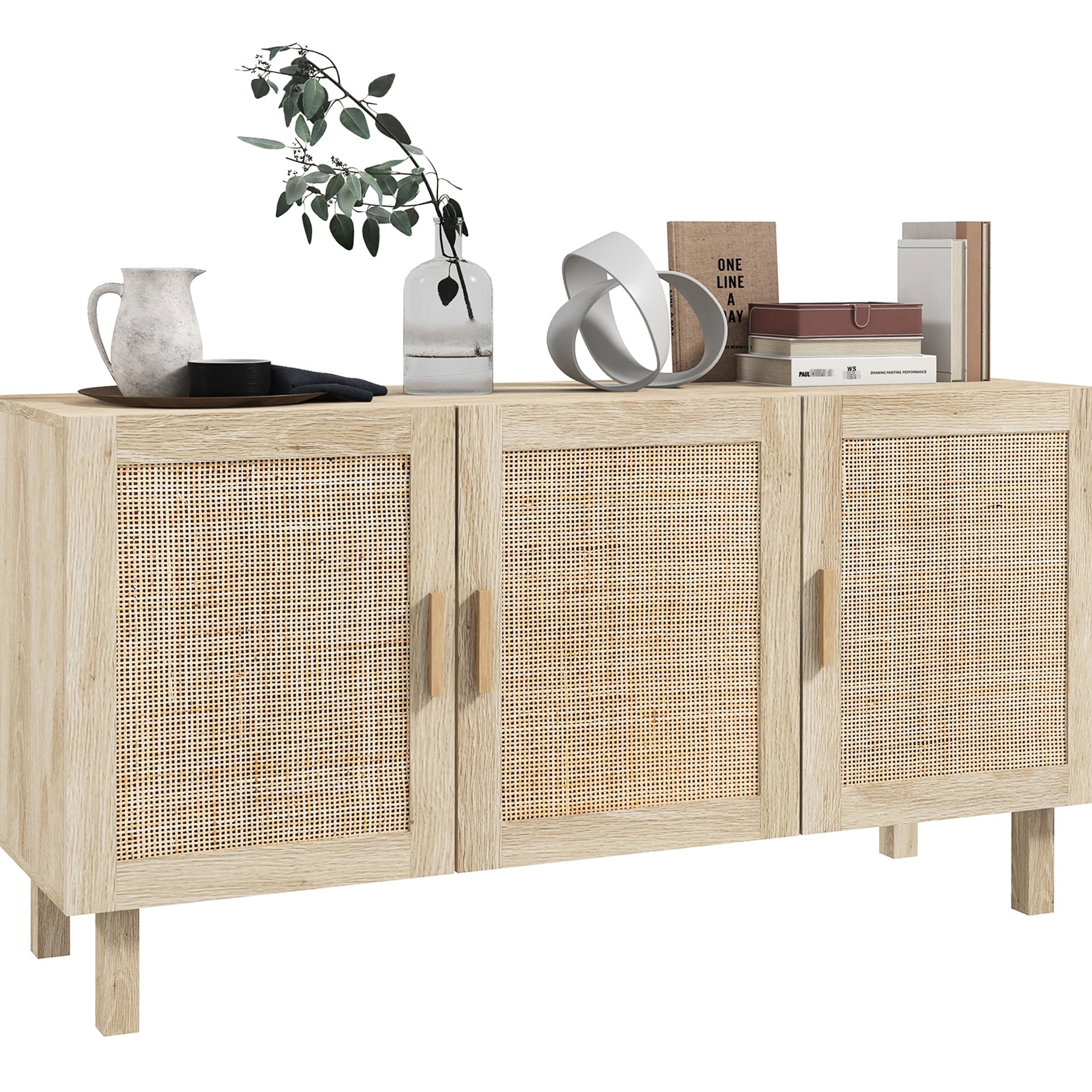 Buffet Cabinet, Natural Chic With Doors And Adjustable Shelves ...