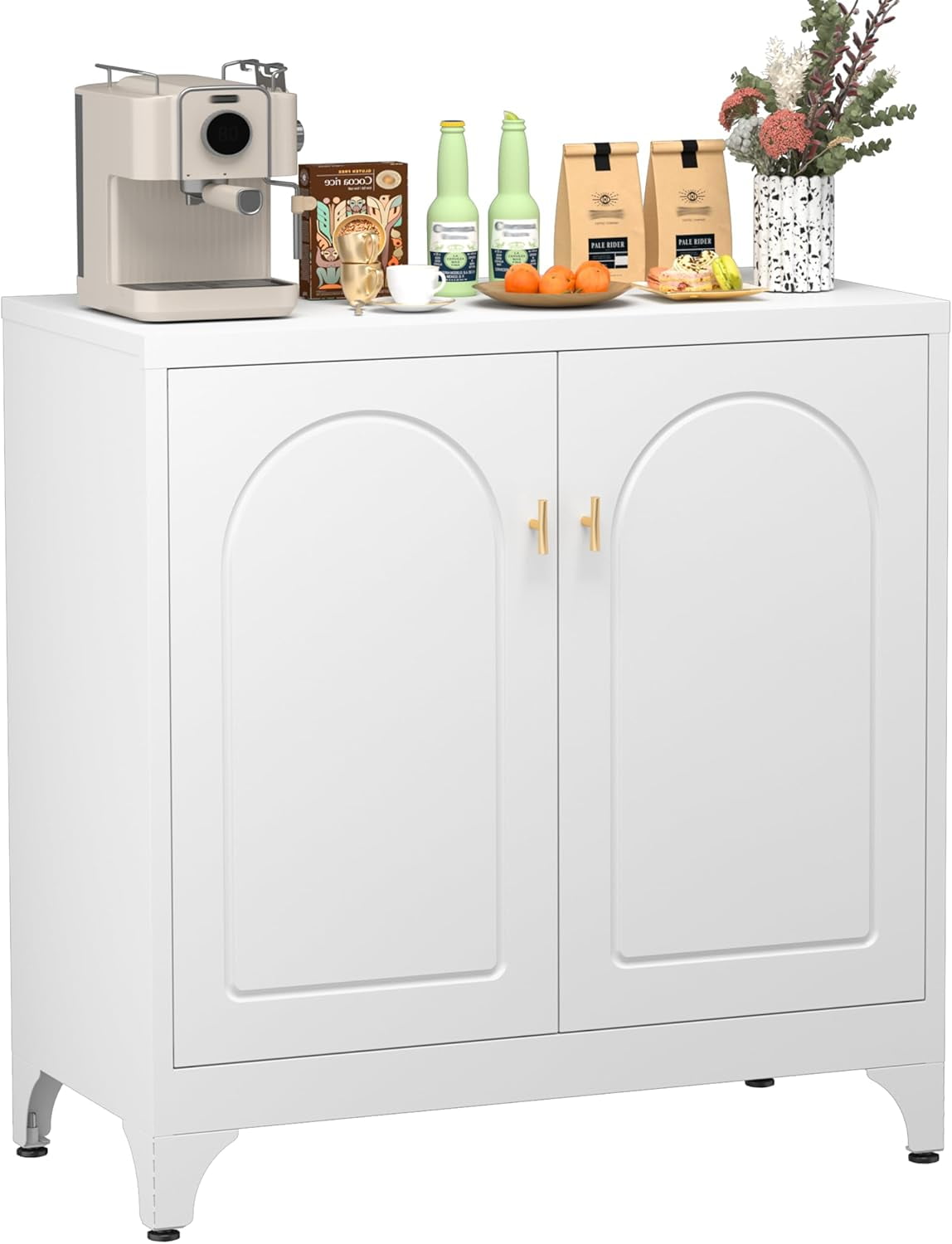 Buffet Cabinet with Storage, 33" Tall Kitchen Sideboard with Doors and ...