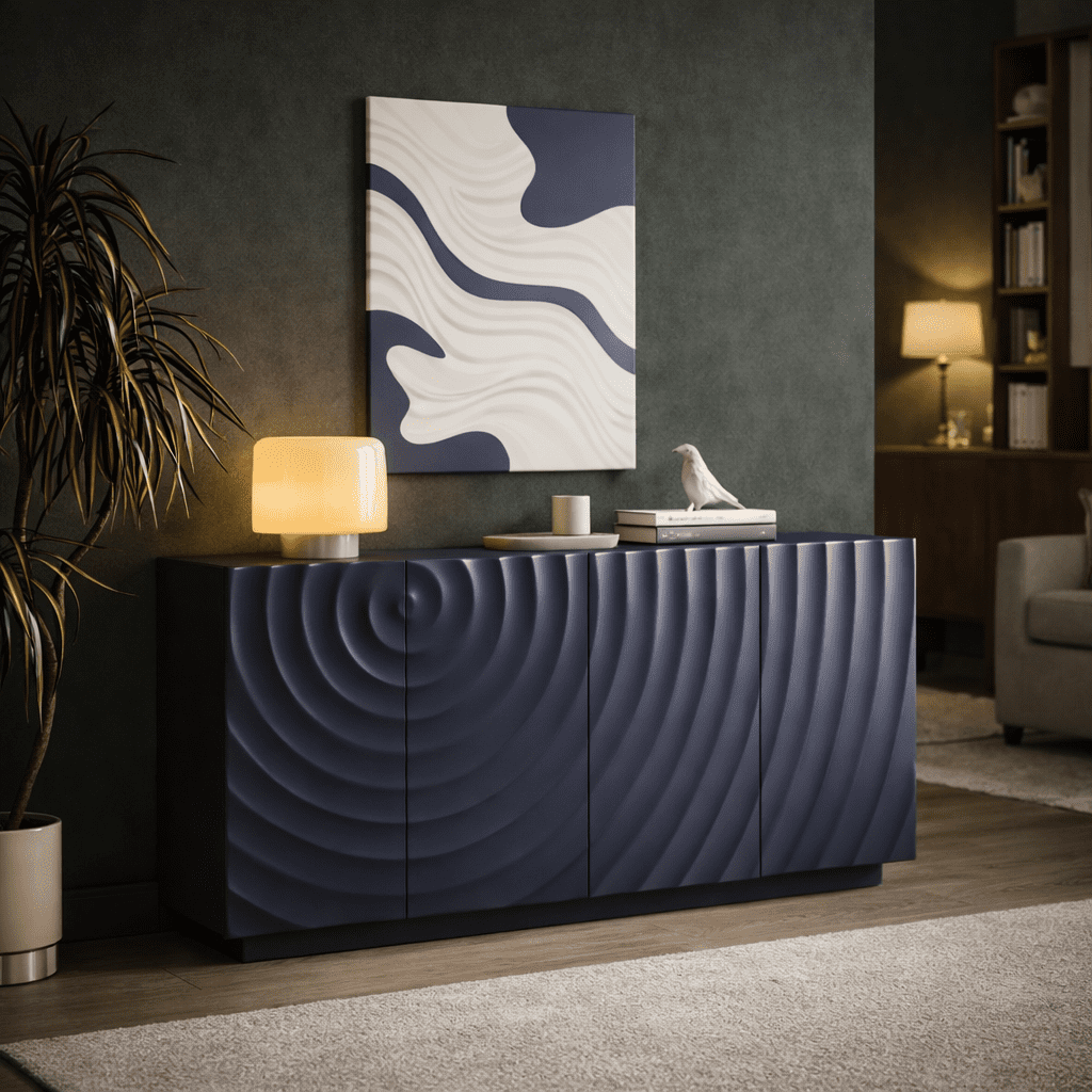 Buffet Cabinet with Storage ,4 Doors Modern Accent Storage Sideboard ...