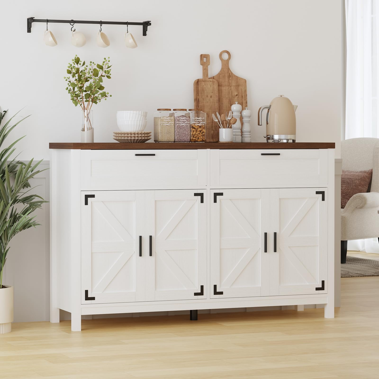 Buffet Cabinet with Storage,55" Large Sideboard Buffet Cabinet, Modern ...