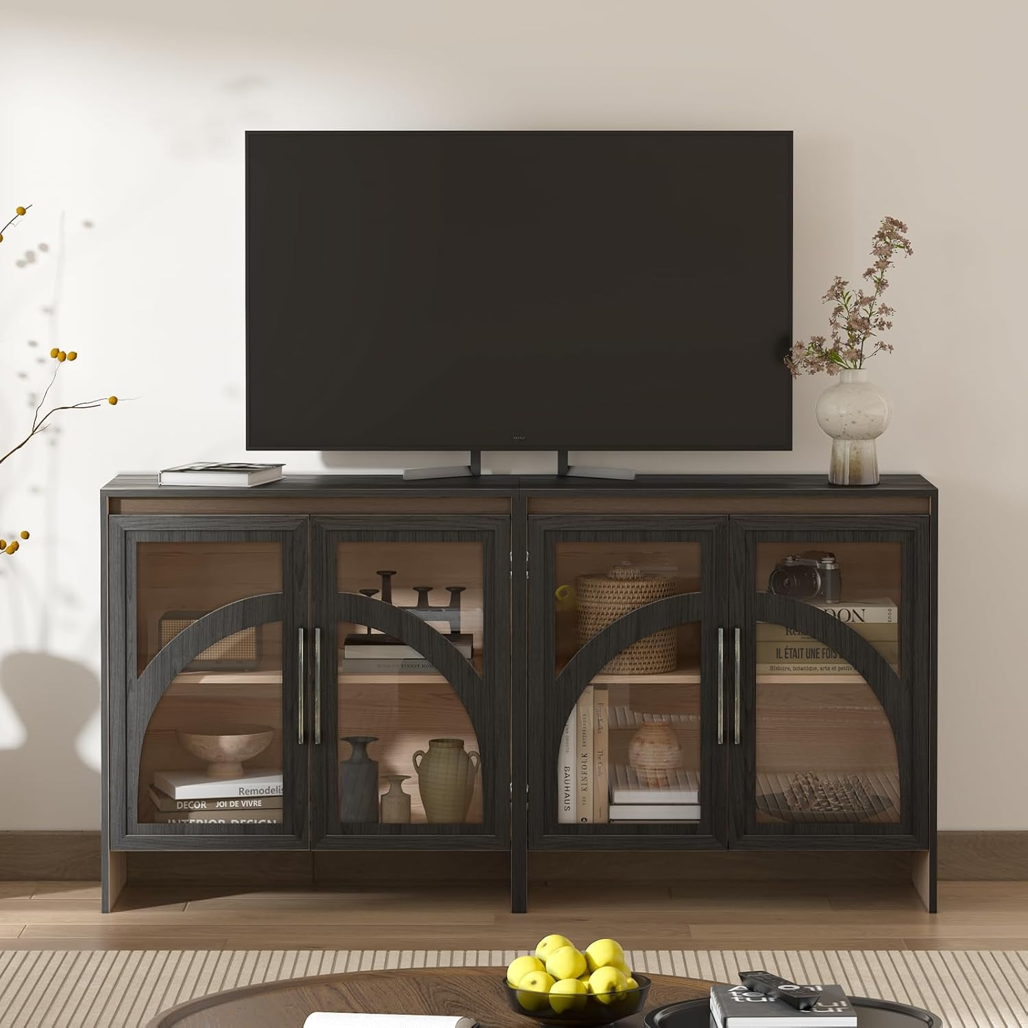 Buffet Cabinet with Storage 63 '' Large Sideboard Buffet Cabinet with ...