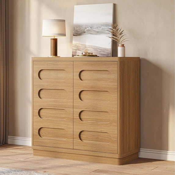 Buffet Cabinet with Storage, Arc Accent Sideboard with 2 Doors and ...