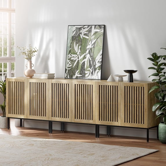 Buffet Cabinet with Storage,Set of 3 Farmhouse Console Table with Metal ...