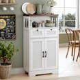 Buffet Cabinet with Fluted Design, 2 Drawers, Open Compartment ...