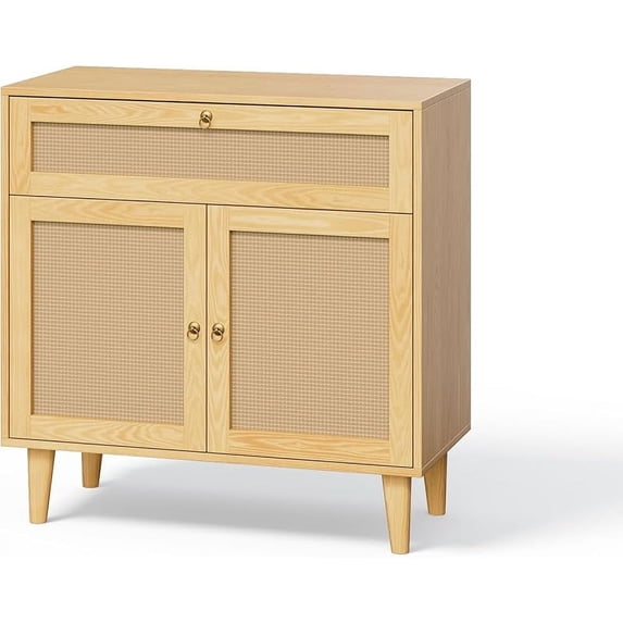 Buffet Cabinet with Storage, Sideboard Storage Cabinets with Rattan ...