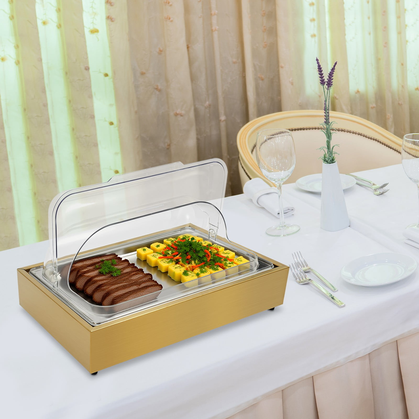 Buffet Cold Serving Display Tray, Cooling Food Dishes Display Plate ...