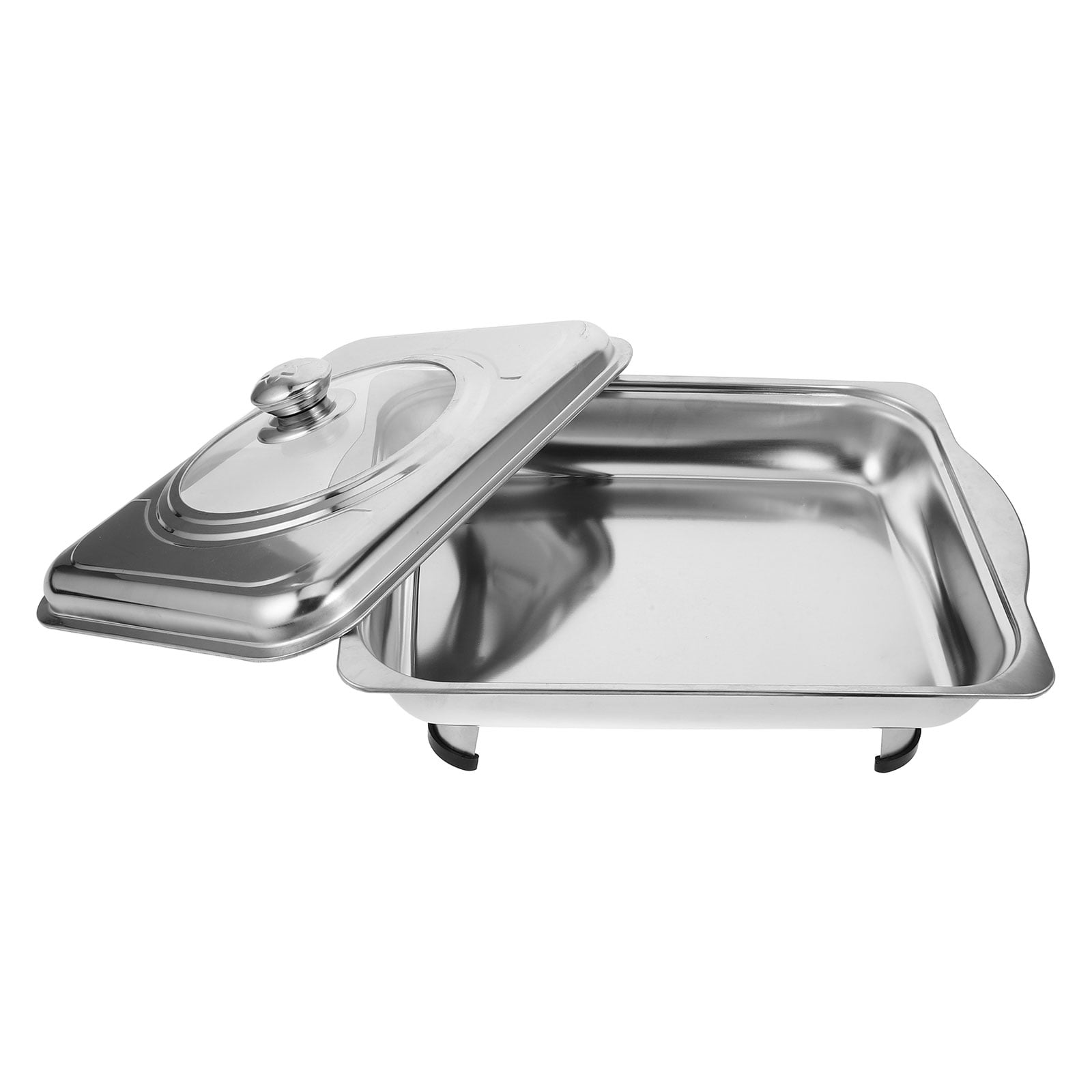 Stainless Steel Buffet Dish with Glass Lid for Catering and Parties ...