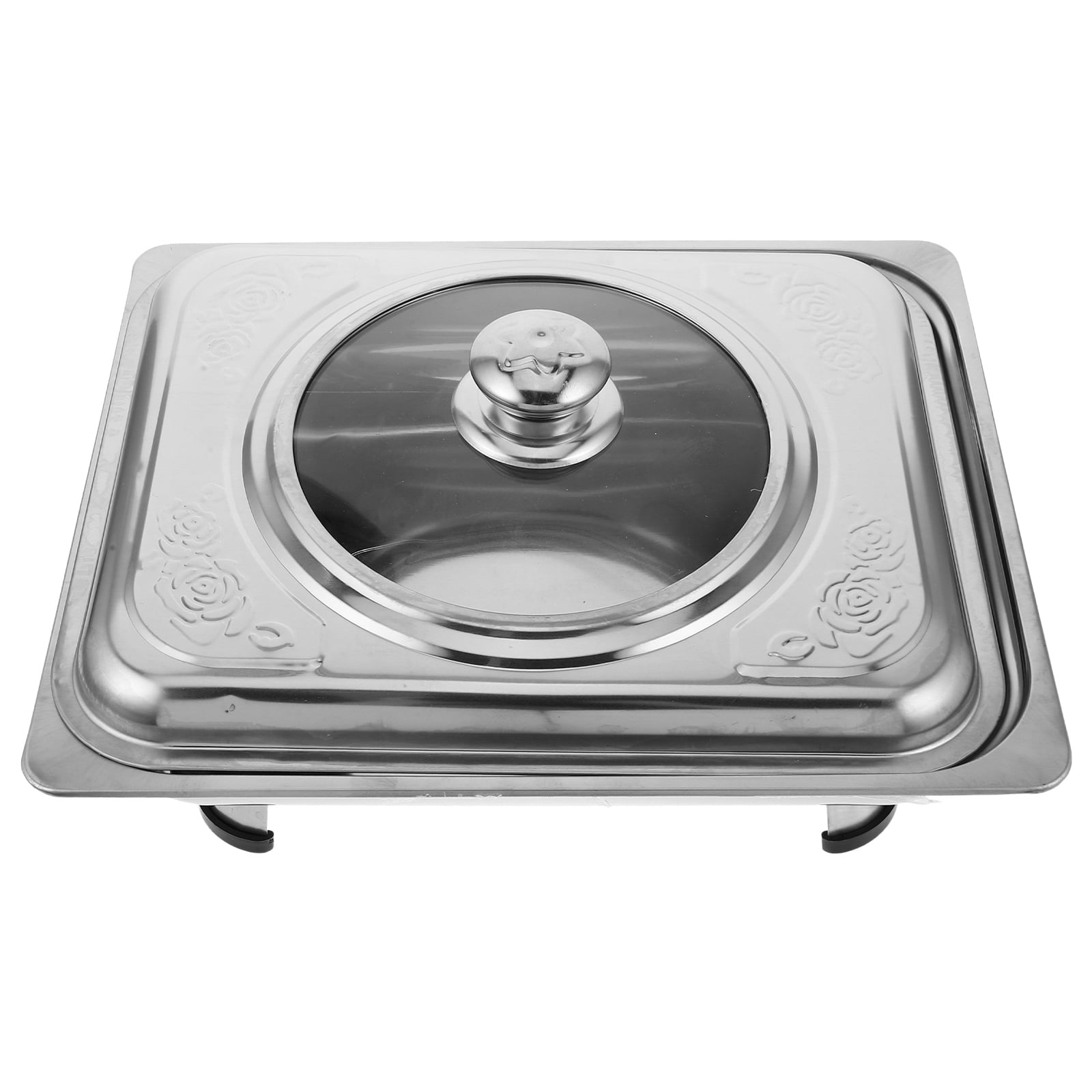 Buffet Food Serving Pan Stainless Steel Buffet Tray with Lid Buffet ...