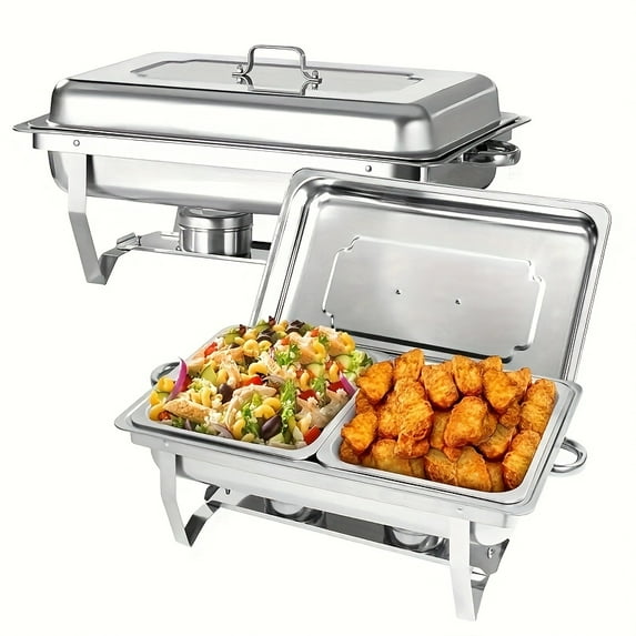 Buffet Full Size Rectangular Chafing Dish, Stainless Steel Food Warmer ...