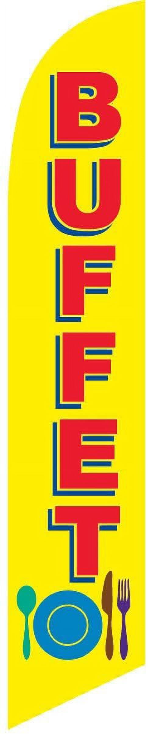 Buffet Restaurant Advertising Feather Banner Swooper Flag, Replacement ...