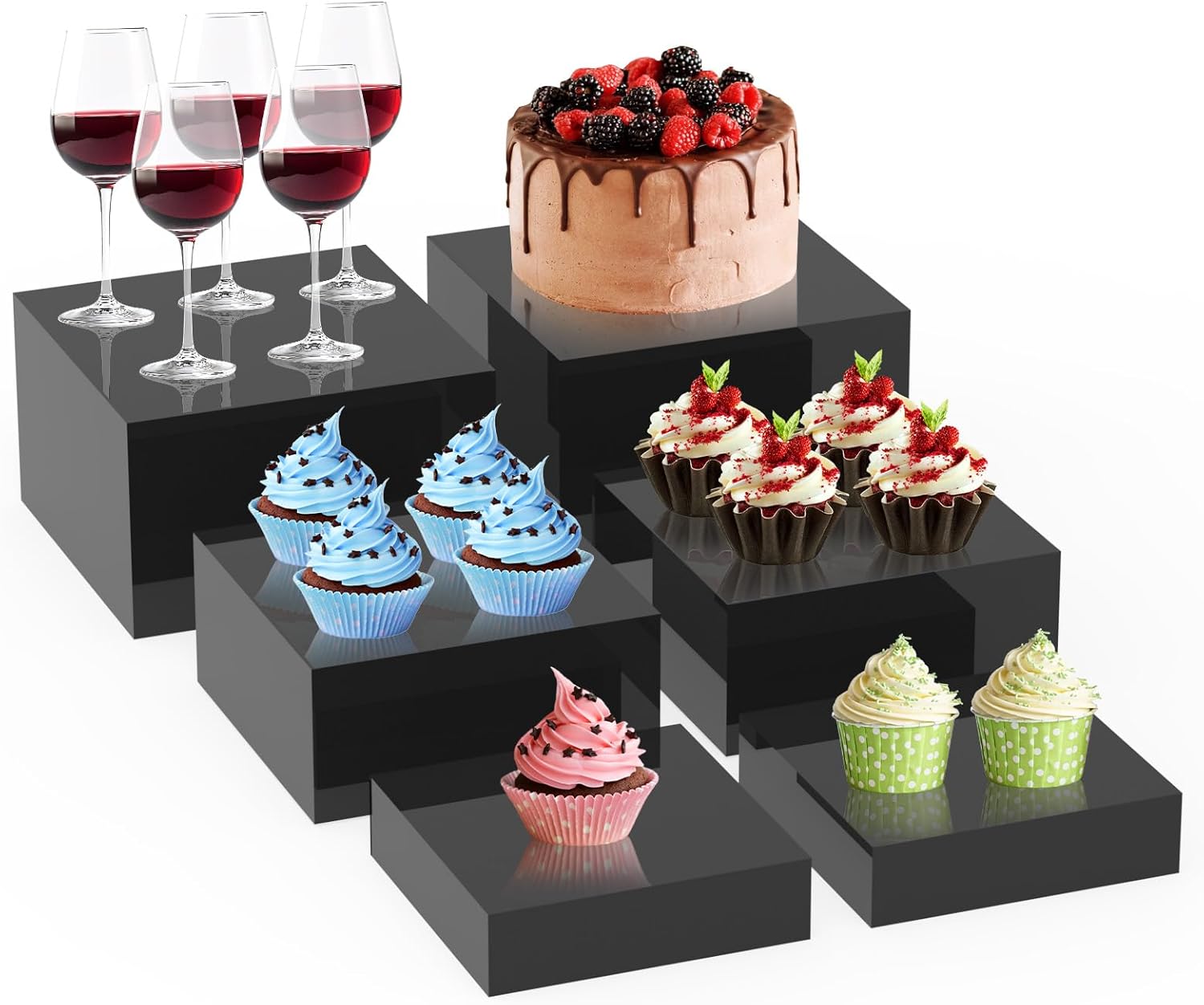 Buffet Risers 3Pcs Acrylic Food Display Risers for Party Buffet Risers ...